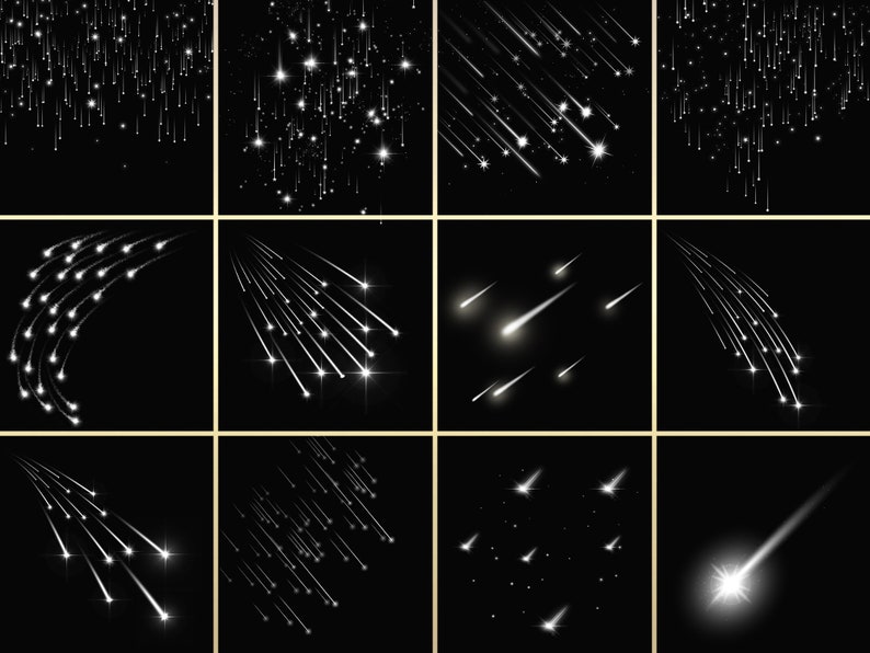 Realistic White Meteor Effect - White Meteor Light Effect - Falling ...