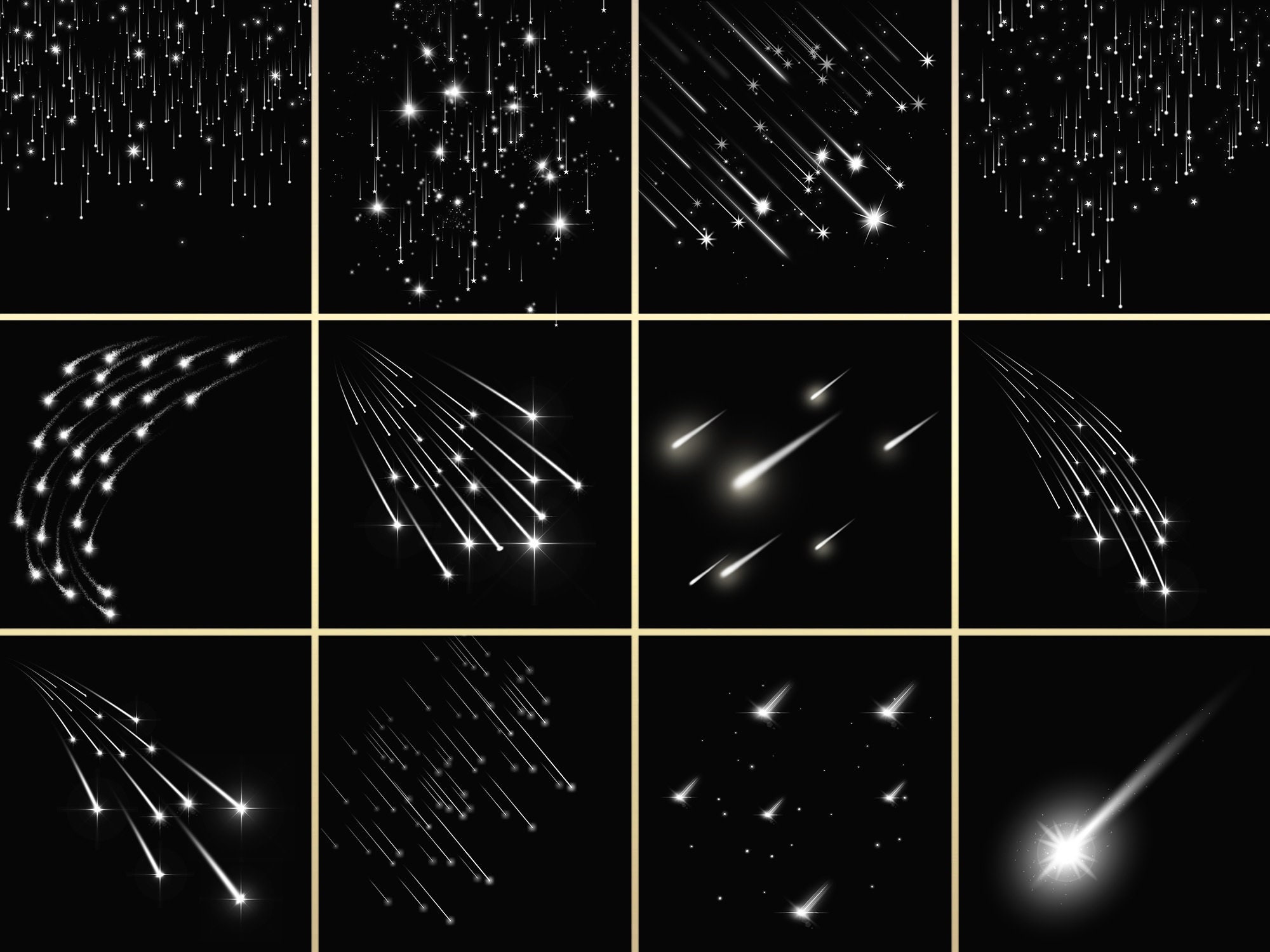 Realistic White Meteor Effect - White Meteor Light Effect - Falling ...