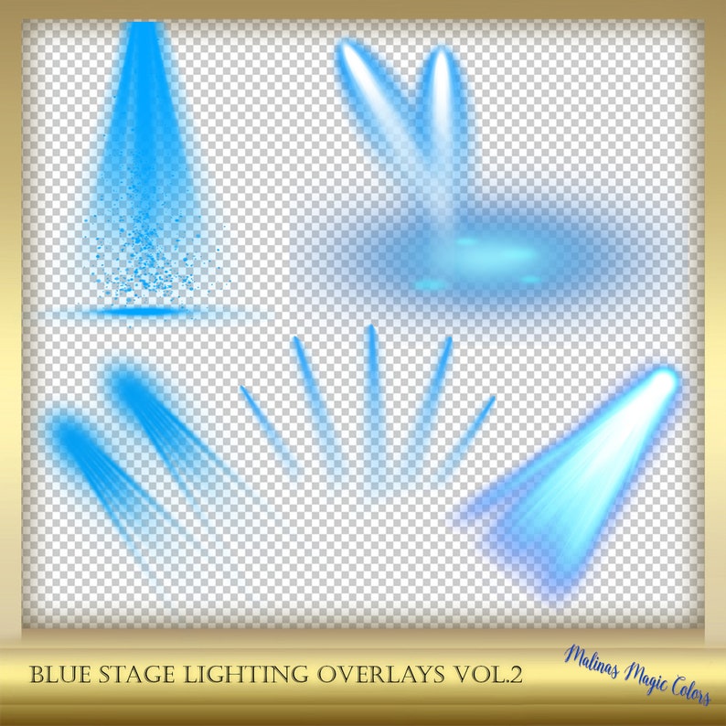 20 Blue Stage Lighting Overlays Vol. 2 Blue Stage Light Spotlight ...