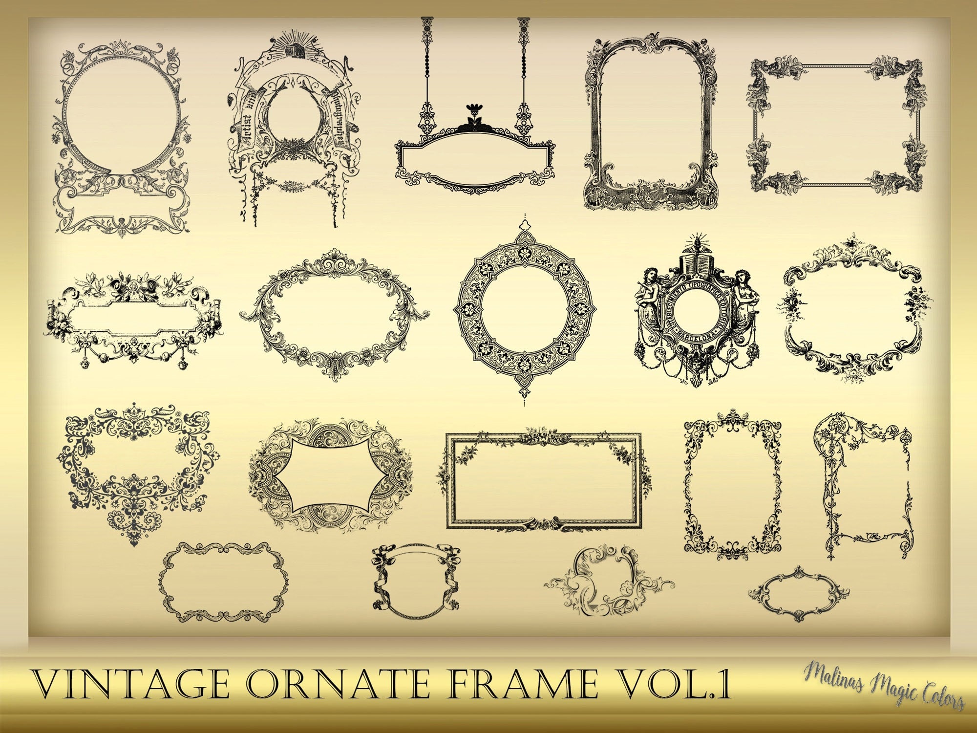 20 Vintage Ornate Frame Victorian Frame Antique Ornate Frame Barock ...