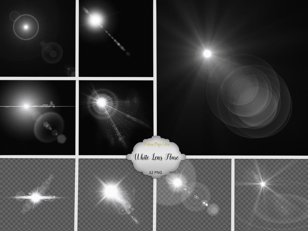 White Lens Flare Overlay - Light Overlays - Natural Light - Transparent ...