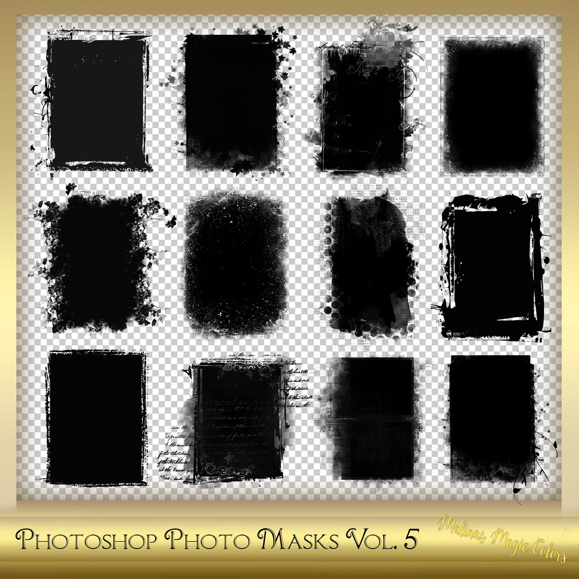 15 Photoshop Masks Vol. 5 Photoshop Clipping Masks Grunge Png Masks ...