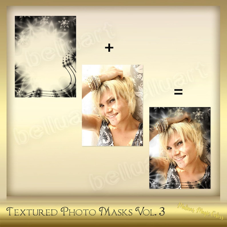 12 Textured Photo Masks Vol. 3 Photoshop Clipping Masks Grunge Photo ...