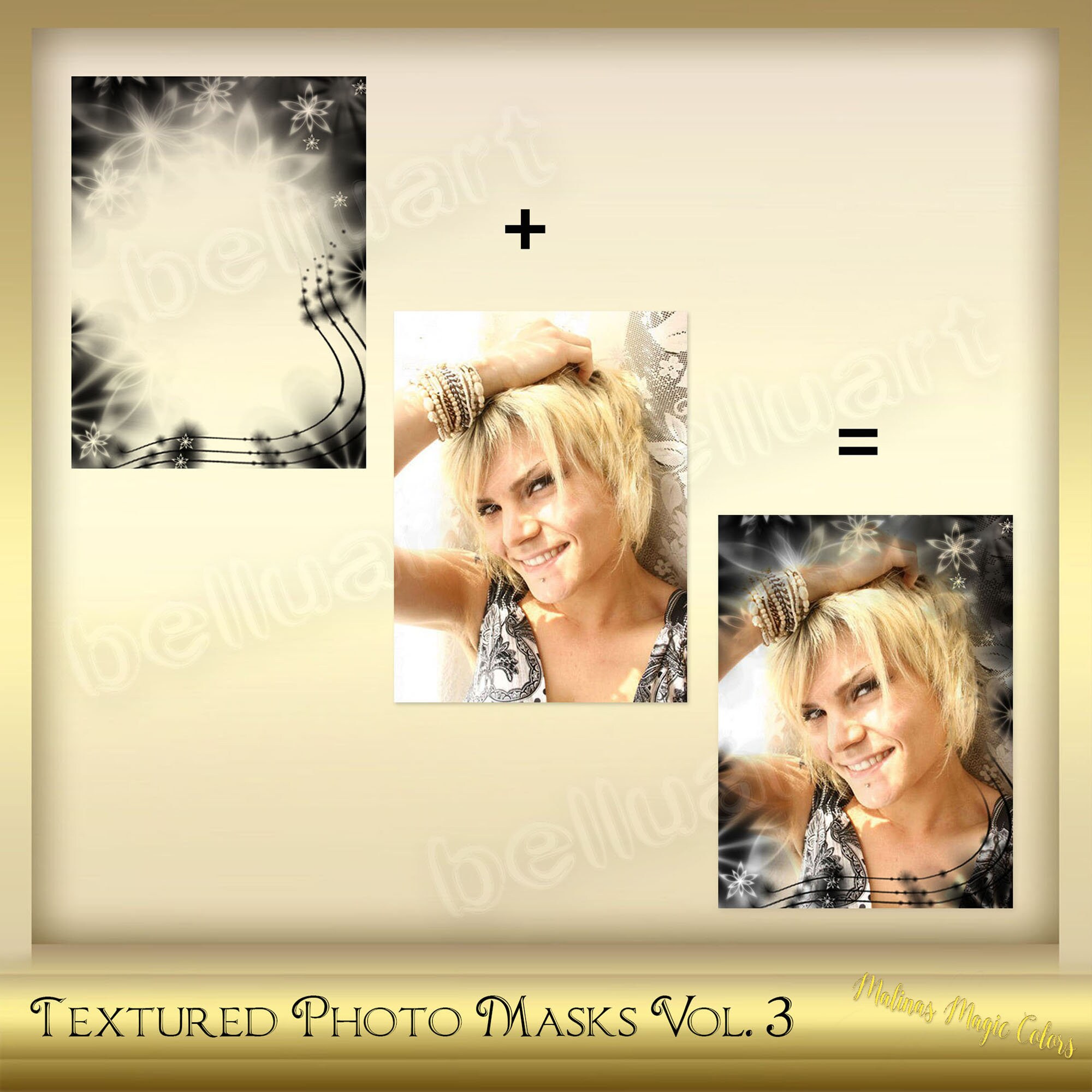 12 Textured Photo Masks Vol. 3 Photoshop Clipping Masks Grunge Photo ...