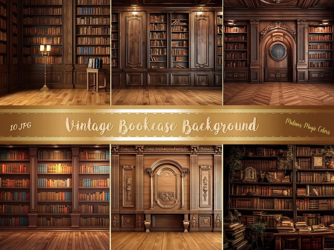 Vintage Old Books Background Room Filled With Old Books Shelf With Old ...