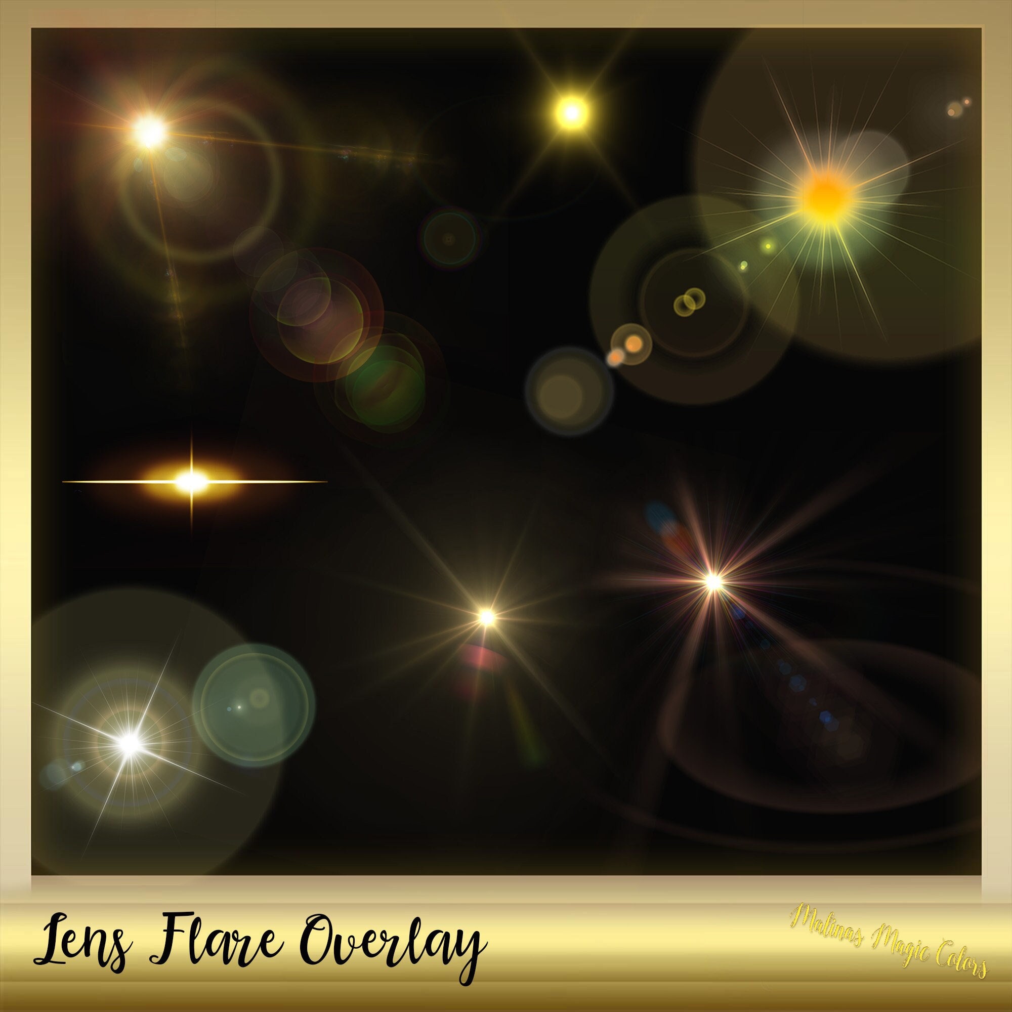 20 Lens Flare Overlays - Light Overlays - Natural Light - Transparent ...