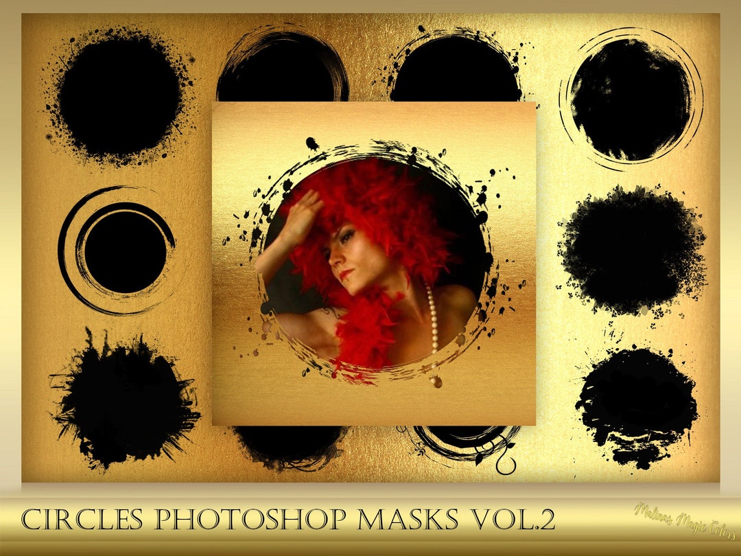 15 Circles Masks for Photoshop - Photoshop Clipping Masks - Grunge Png Masks - Digital Scrapbook ...