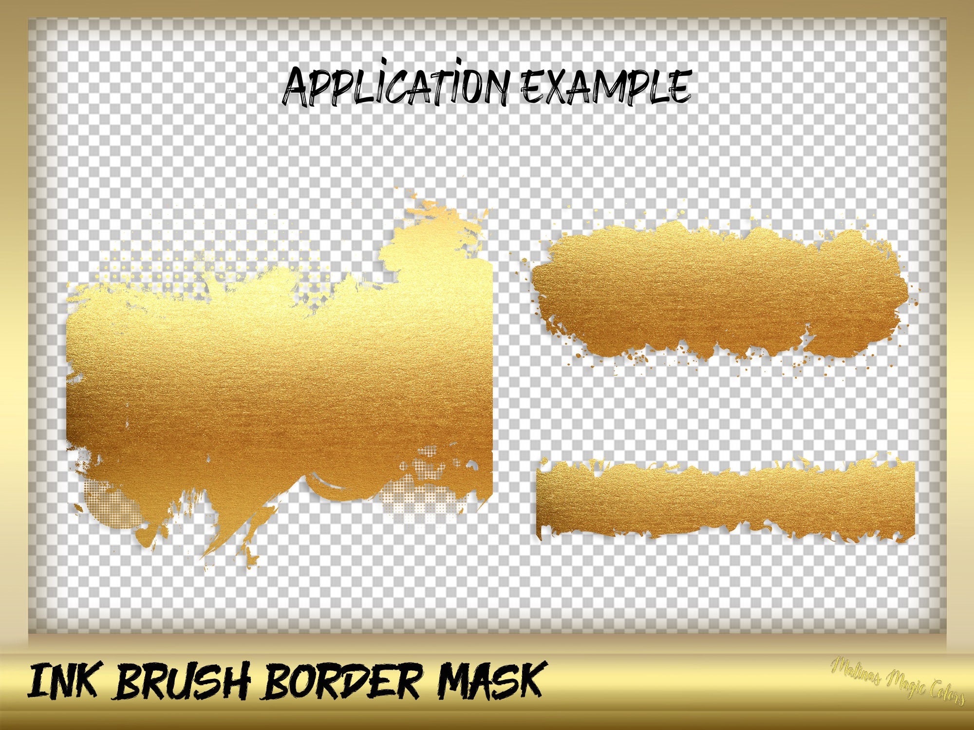 Ink Brush Border Mask Black Brush Border Photoshop Clipping Masks ...