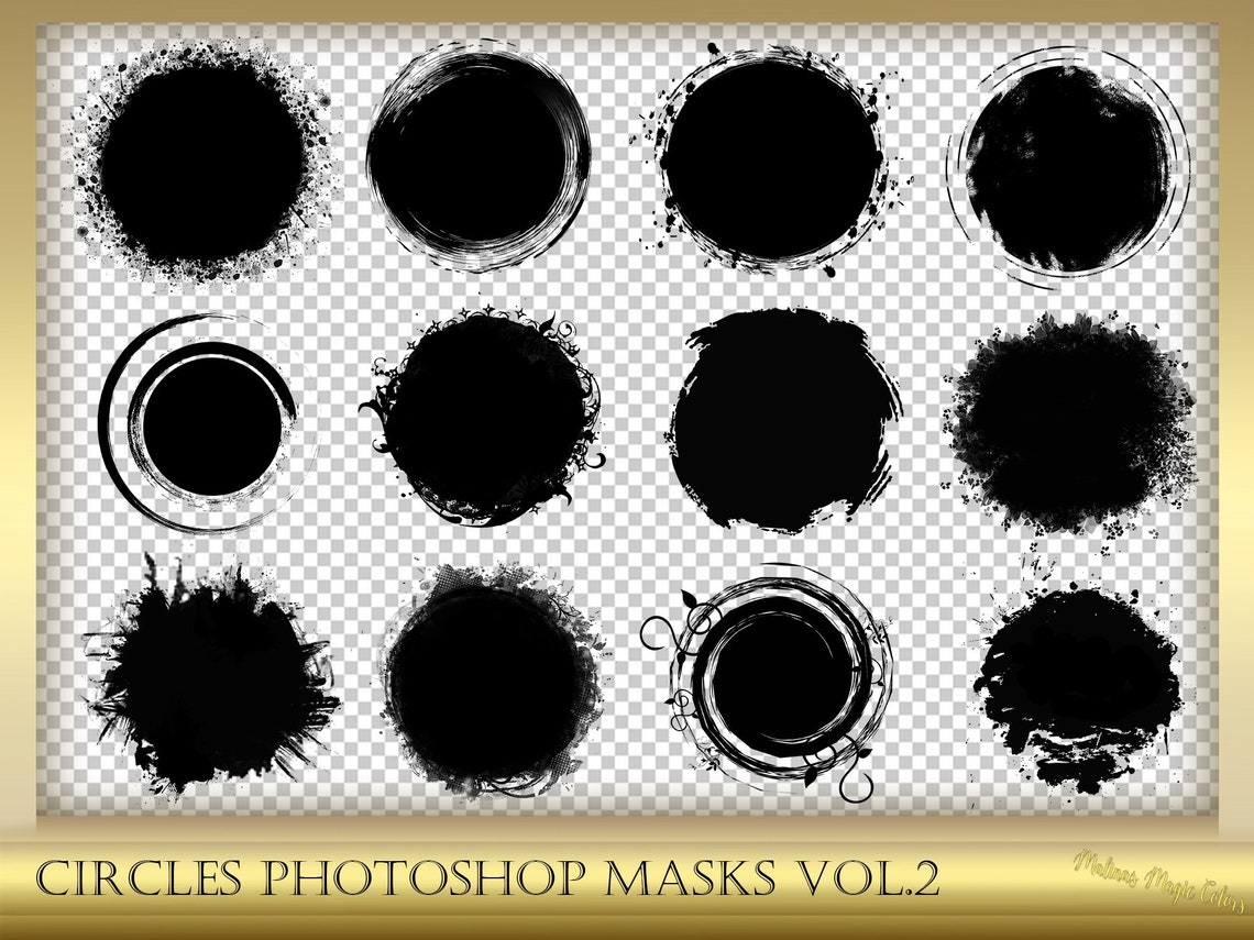 15 Circles Masks for Photoshop Photoshop Clipping Masks Grunge Png Masks Digital Scrapbook ...