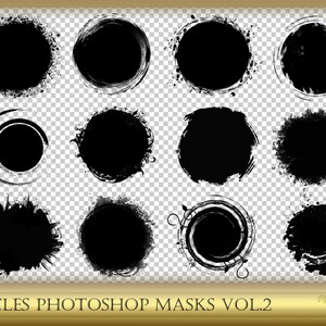 15 Circles Masks for Photoshop - Photoshop Clipping Masks - Grunge Png ...
