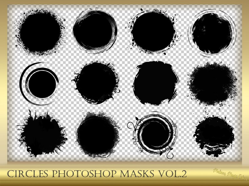 15 Circles Masks for Photoshop - Photoshop Clipping Masks - Grunge Png ...