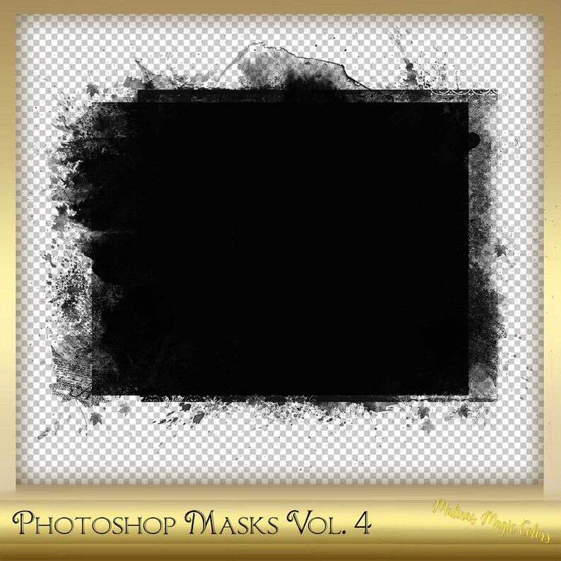 16 Photoshop Masks Vol. 4 Photoshop Clipping Masks Grunge Png Masks Digital Scrapbook Overlays ...