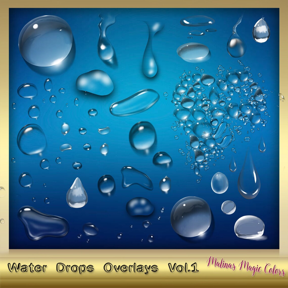 40 Water Drops Overlays Vol. 1 Raindrops Overlays Foto Overlays ...