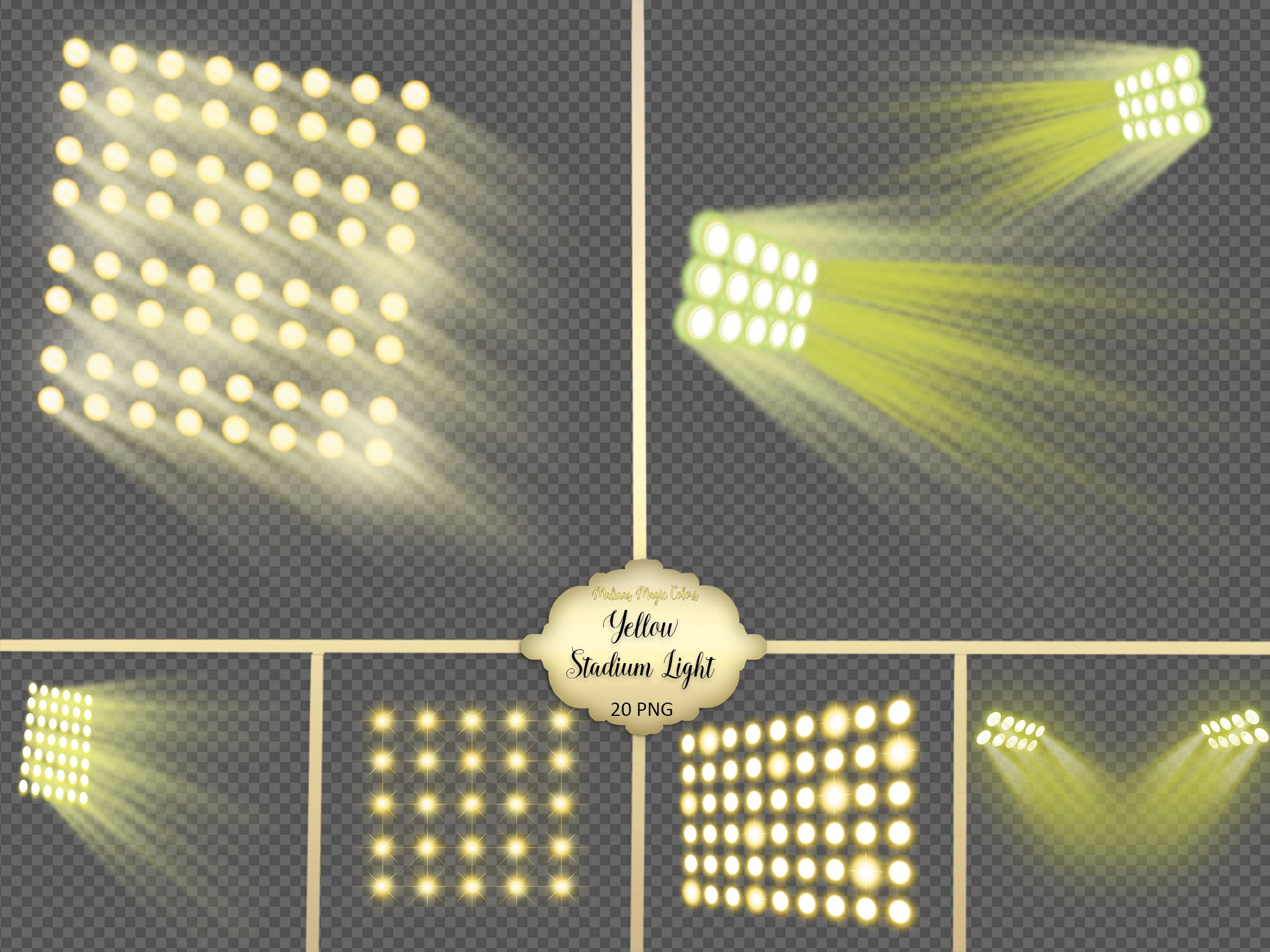 Yellow Stadium Light Overlay - Spotlight Overlays - Light Effect ...