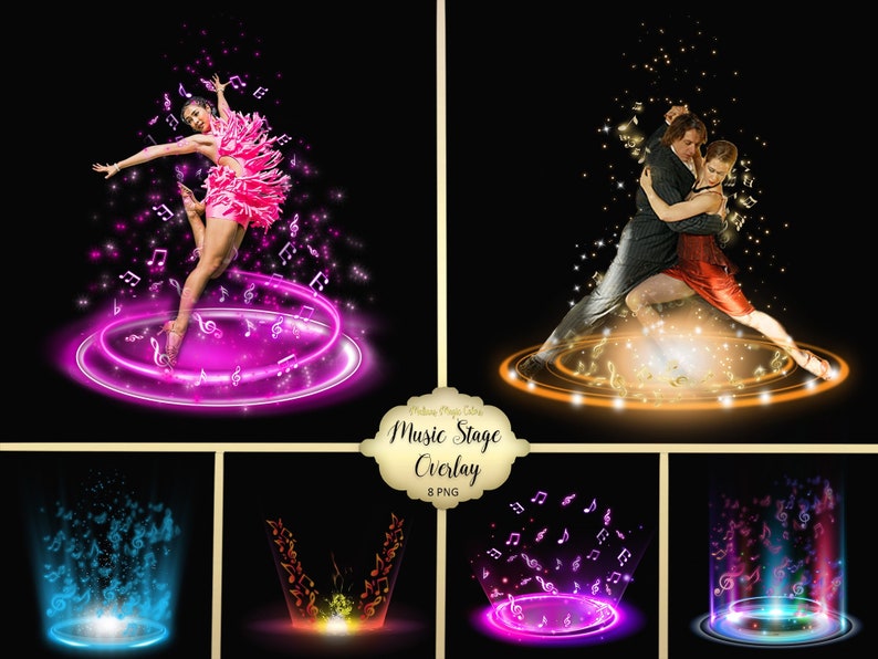 Music and Danc Stage Overlay Light Effect Overlays Glittering Stage ...