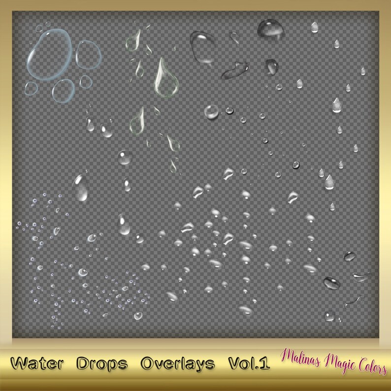 40 Water Drops Overlays Vol. 1 - Raindrops Overlays - Foto Overlays ...