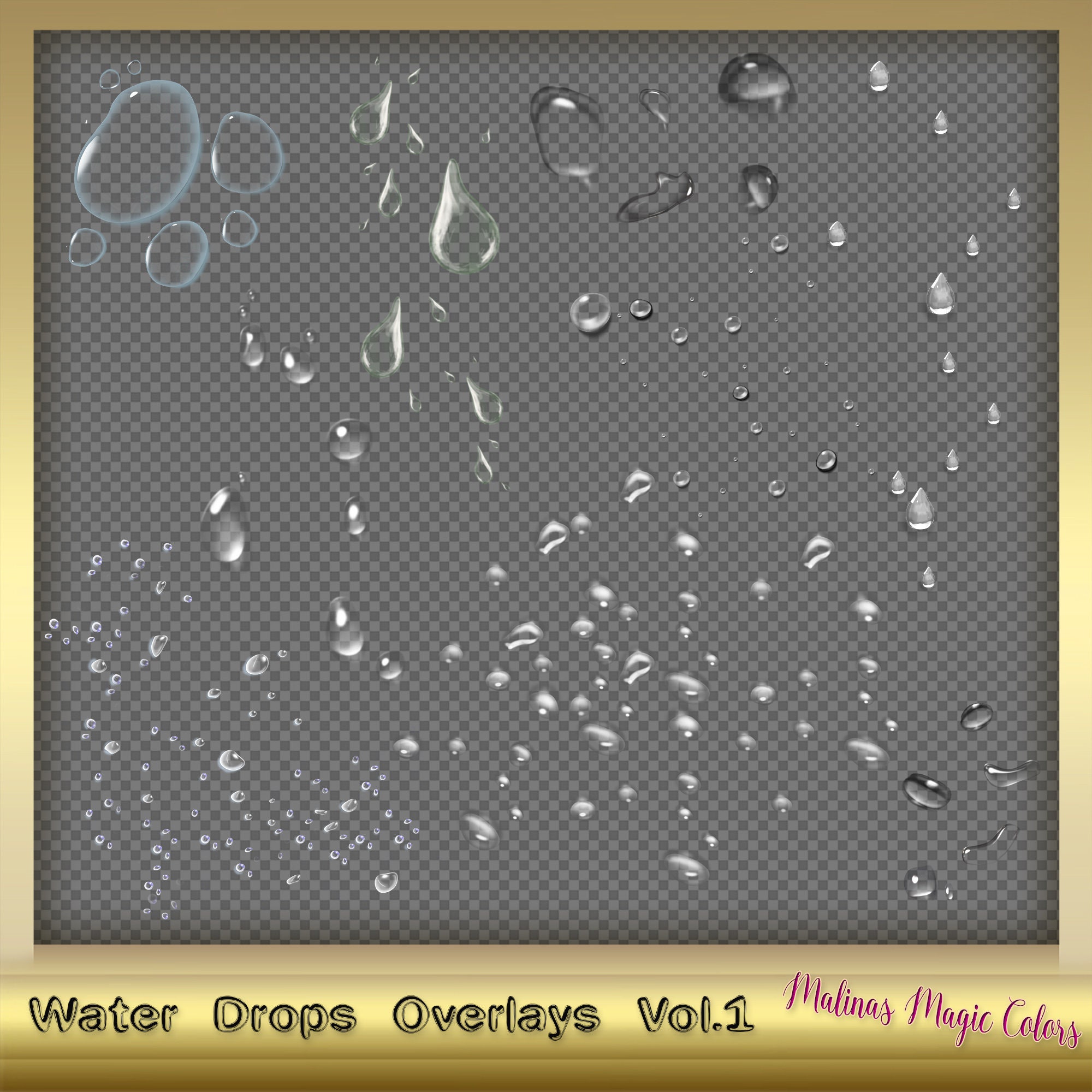 40 Water Drops Overlays Vol. 1 Raindrops Overlays Foto Overlays ...
