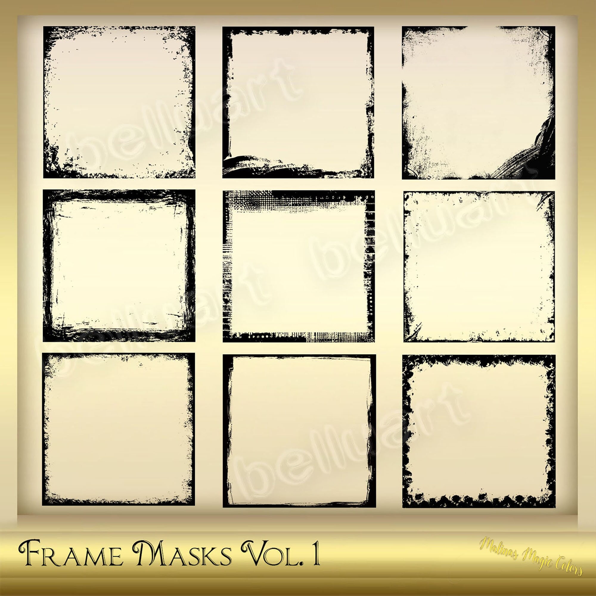 10 Frame Masks Vol. 1 - Photoshop Clipping Masks - Brush Mask - Grunge ...