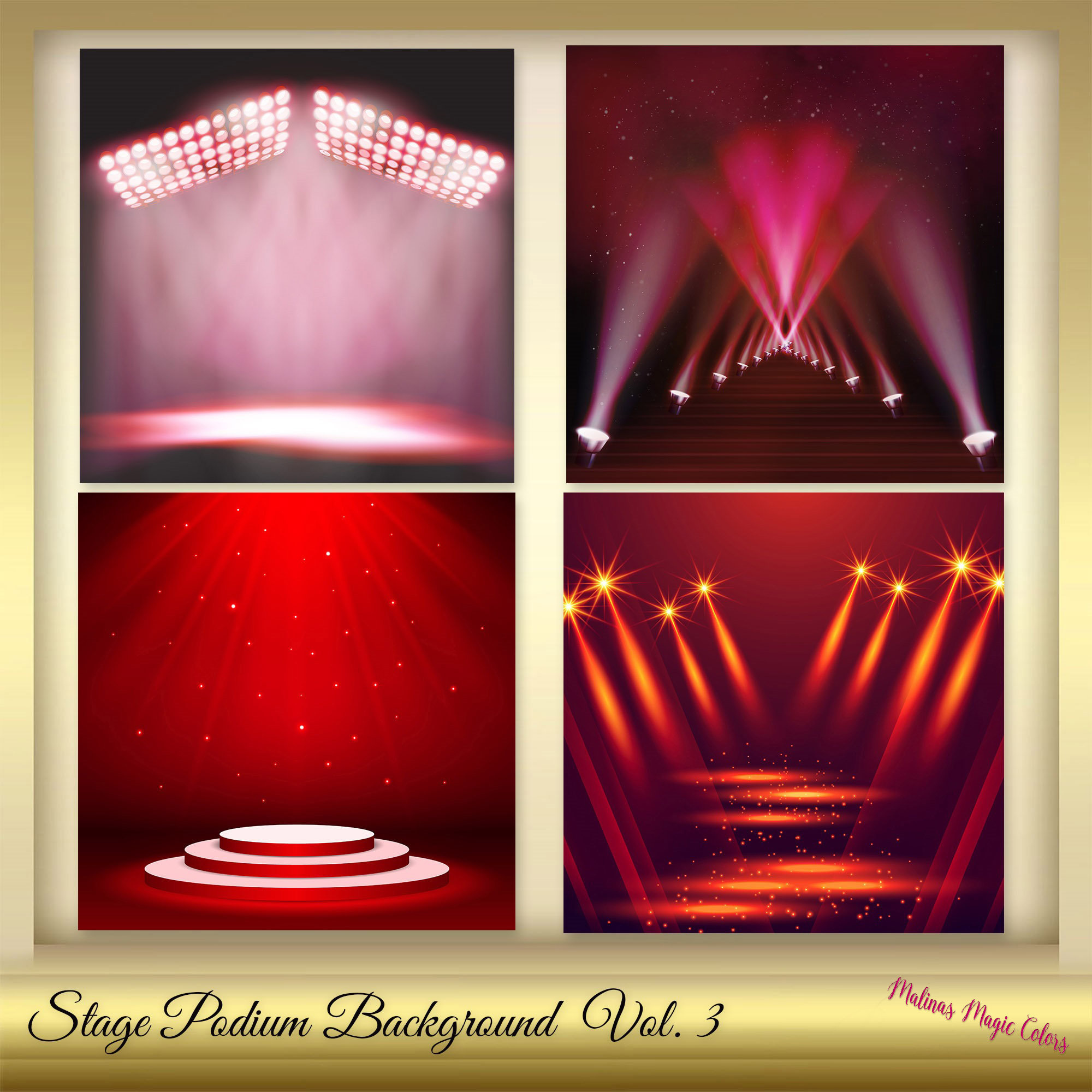 Red Stage Lighting Background - Red Theater Scene - Red Spotlight ...