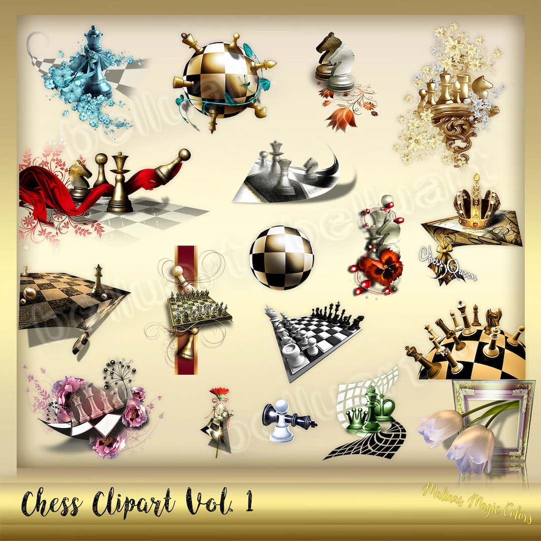 20 Chess Overlays Chess Clip Art Chess Pieces Clipart Digital Chess ...