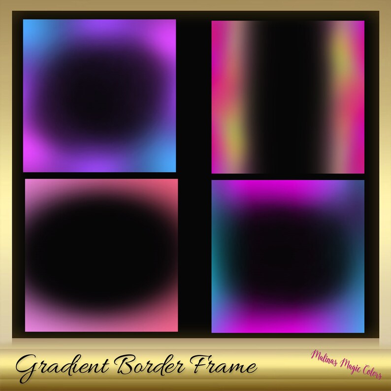 Gradient Border Frame - Gradient Effect Frame - Soft Color Photo Overlay - Soft Color Overlay ...