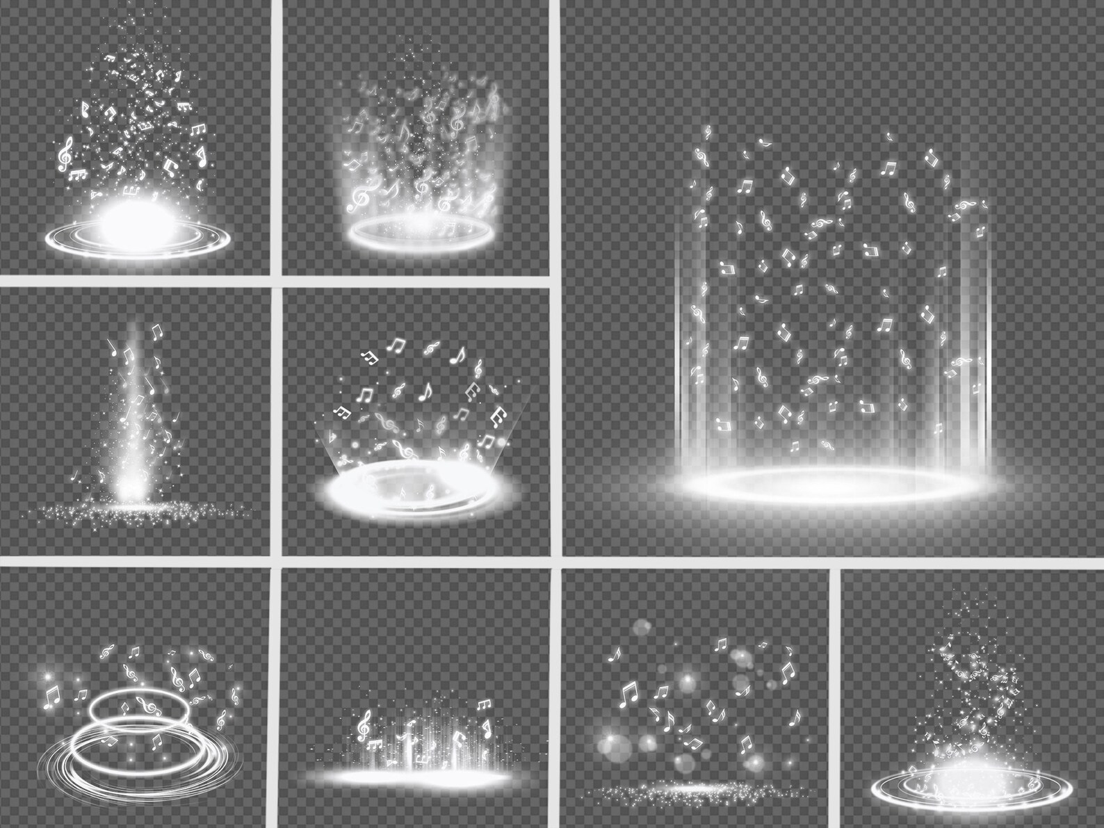 White Music and Danc Stage Overlay - Light Effect Overlays - Glittering ...