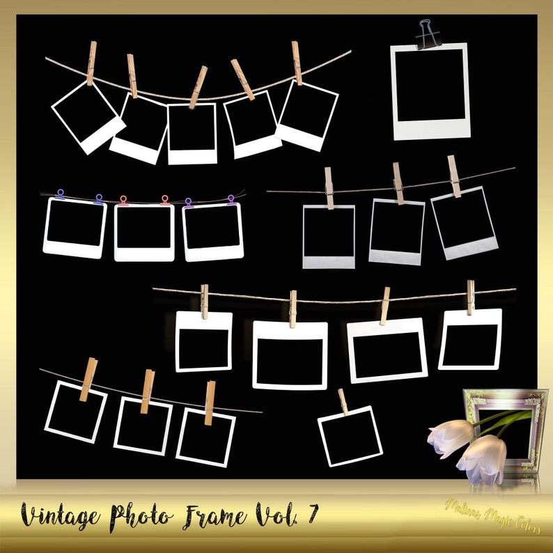 7 VINTAGE Photo Frames Vol. 7 Vintage Frame Photoshop Digital Picture ...