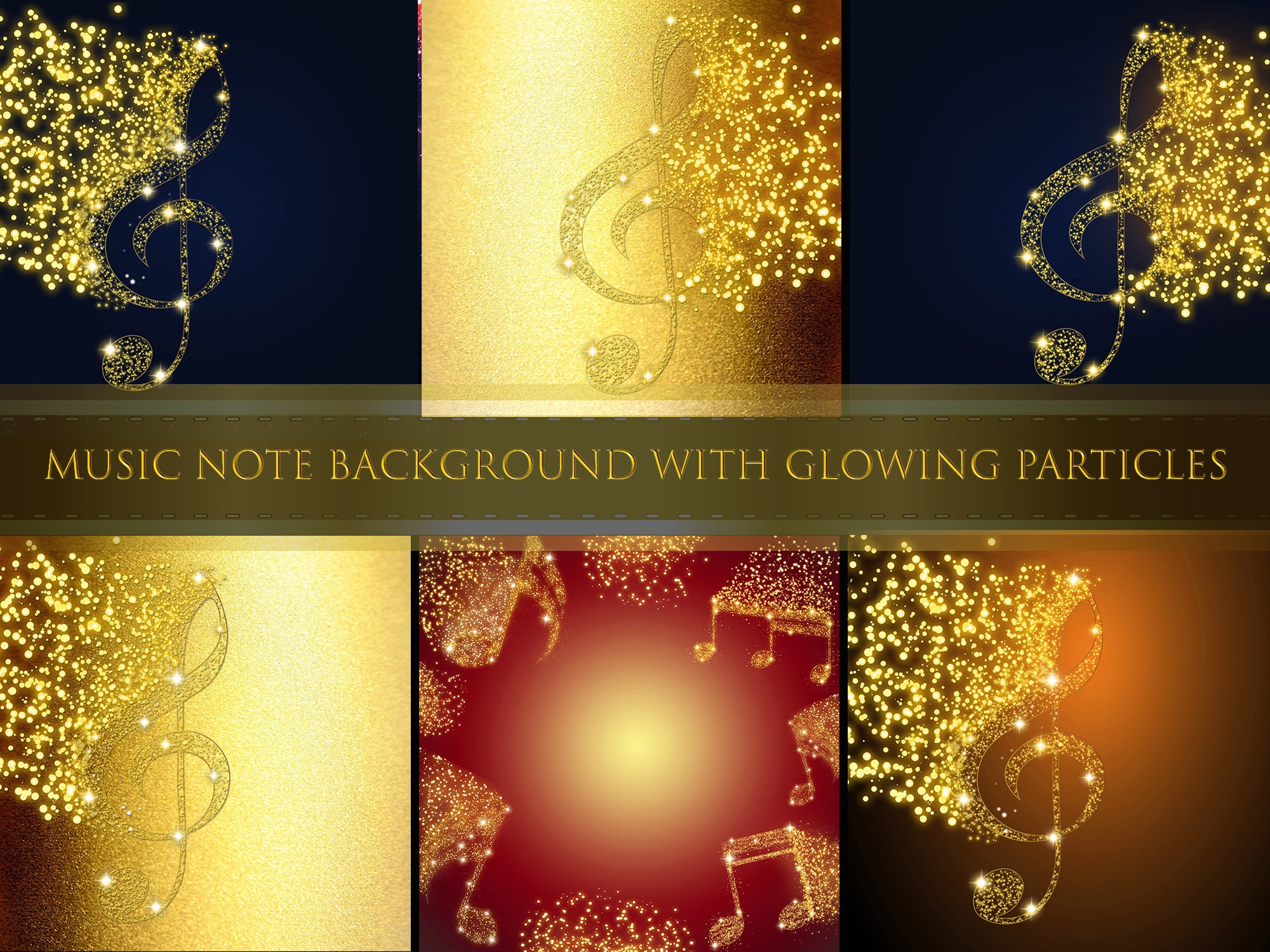 Music Note Background With Glowing Particles - Music Notes Background ...