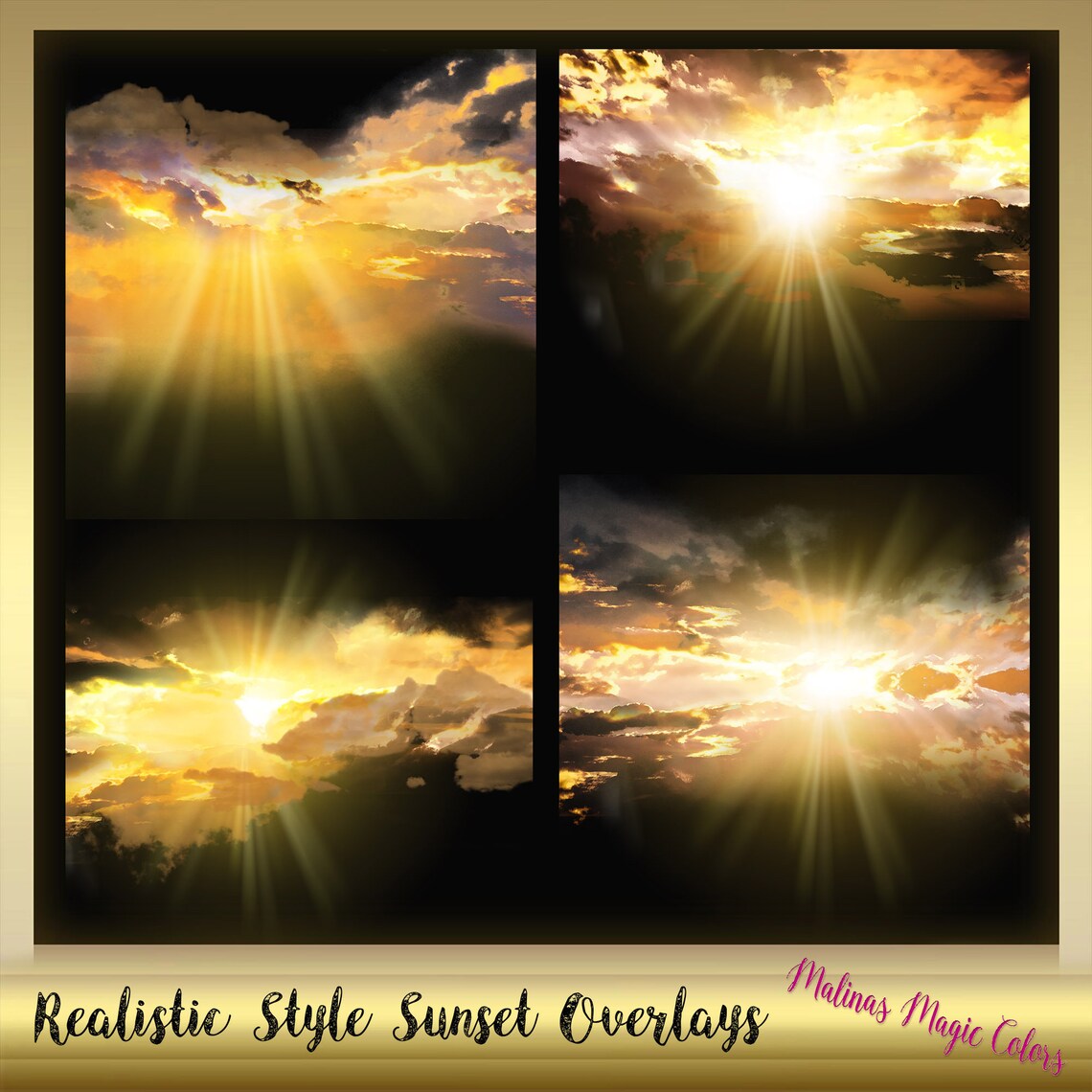 15 Realistic Style Sunset Overlays Sunset Overlay Photoshop Overlay Sky ...