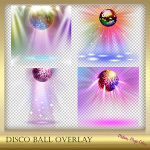 8 Disco Ball Overlays - Disco Ball Stage Lighting - Party Clipart ...
