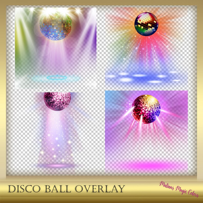 8 Disco Ball Overlays Disco Ball Stage Lighting Party Clipart Disco ...