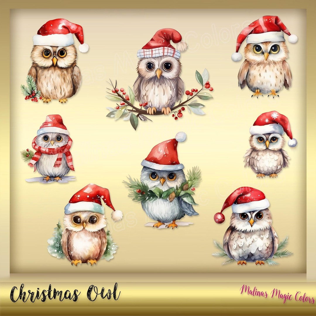 Christmas Owls Clipart Christmas Clipart Holiday Clip Art Photoshop ...
