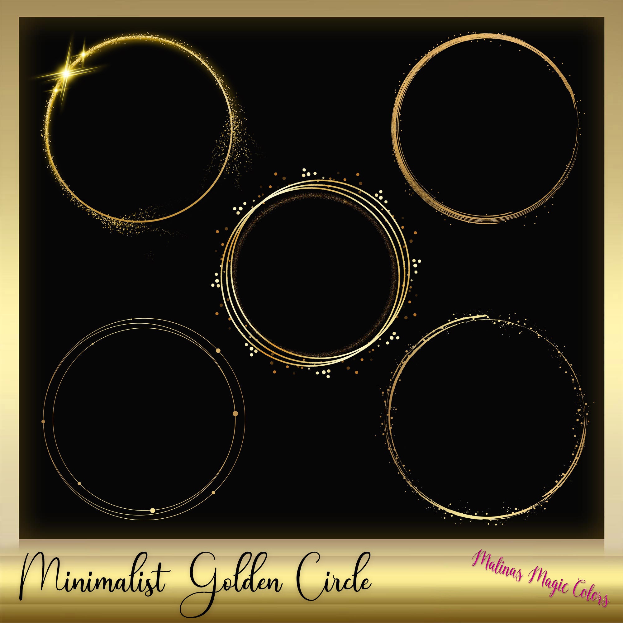 Minimalist Golden Circle - Simple Golden Circle - Gold Ring Circle ...
