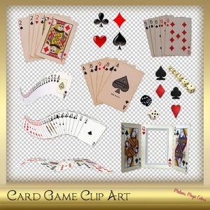25 Card Game Clip Art - Playing Cards Arranged - Poker Clip Art - Card ...