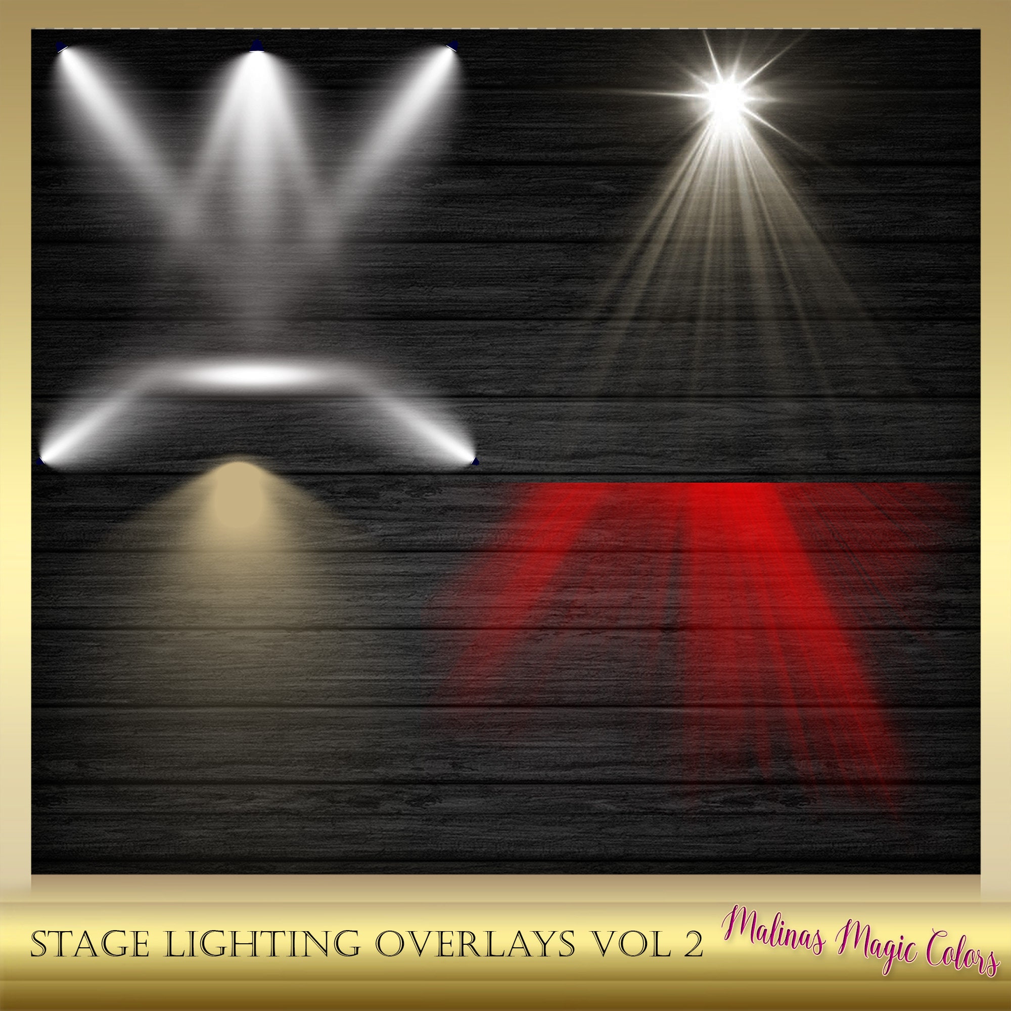 15 Stage Lighting Overlays Vol 2 Spotlight Overlays Light Effect ...