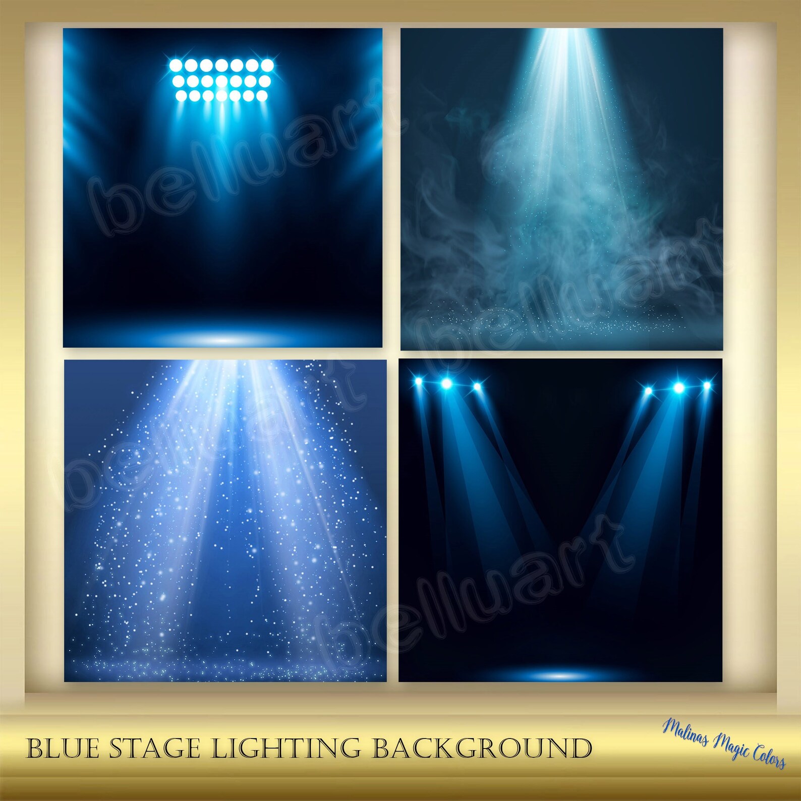 Blue Stage Lighting Background - Blue Spotlight Background - Spotlight ...