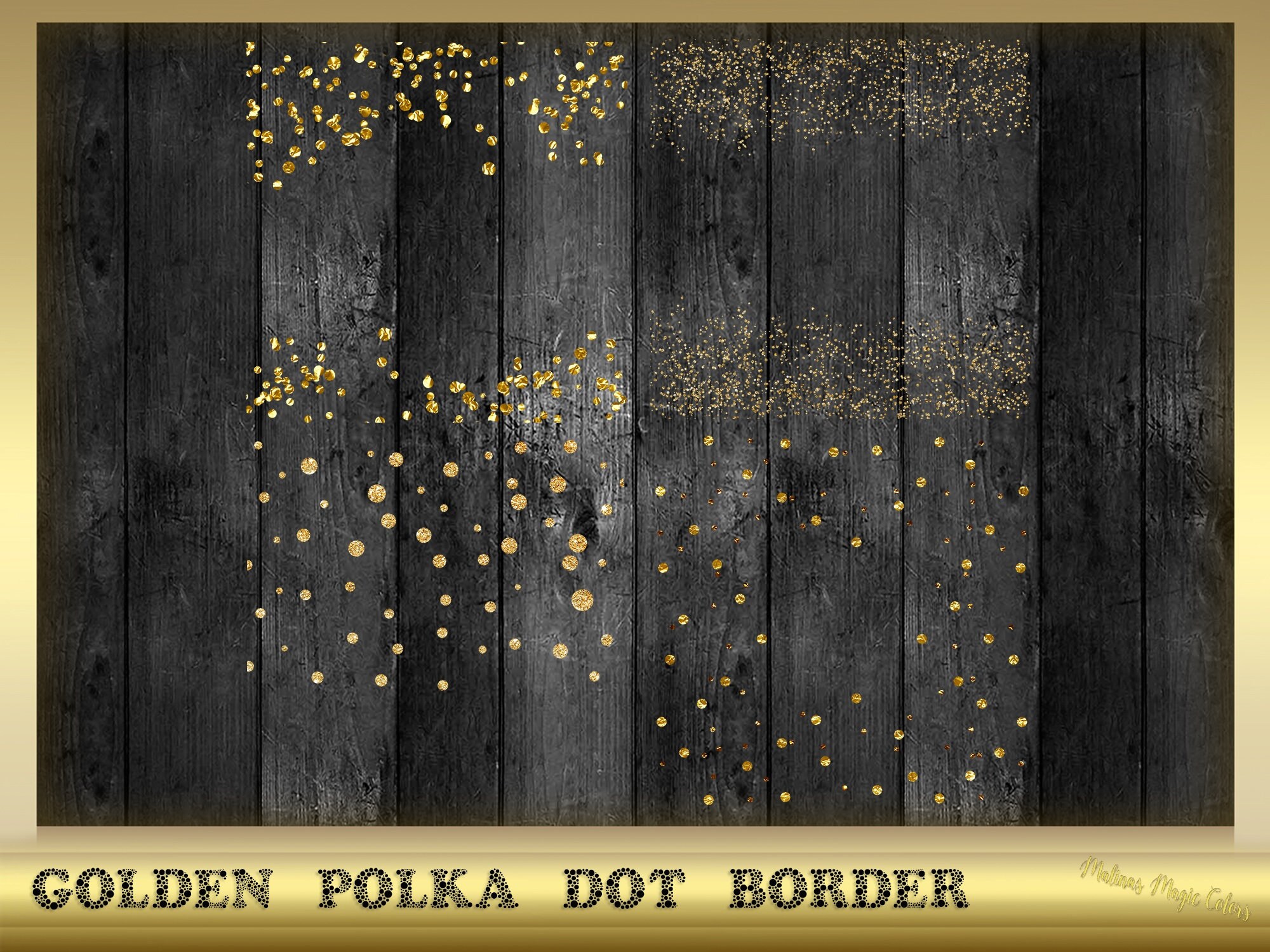Golden Polka Dot Border Gold Dot Pattern Gold Dots Border Golden ...