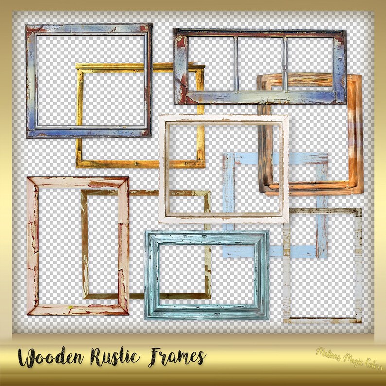10 Digital Wooden Frames Wooden Rustic Picture Frames Photoshop Digital ...