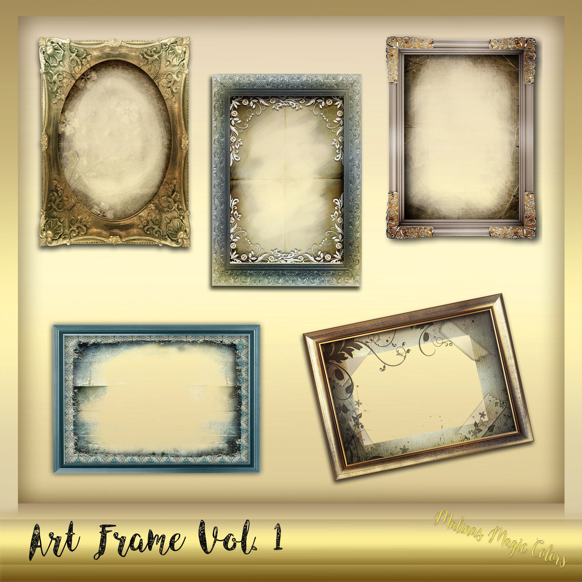 Art Frame Vol. 1 - Vintage Frame - Digital Frame With Passe-partout ...
