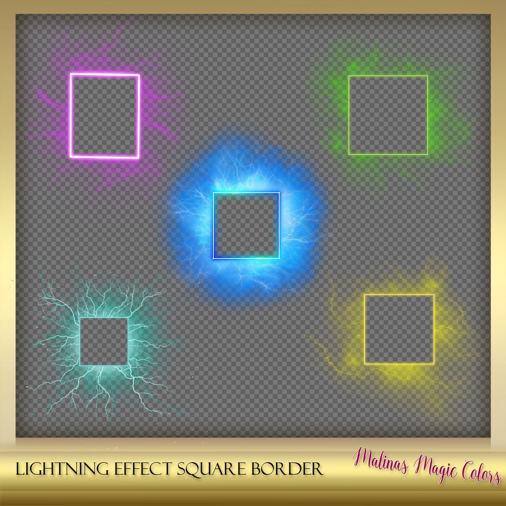 Lightning Effect Square Border Lightning Effect Overlay Lightning Photo ...