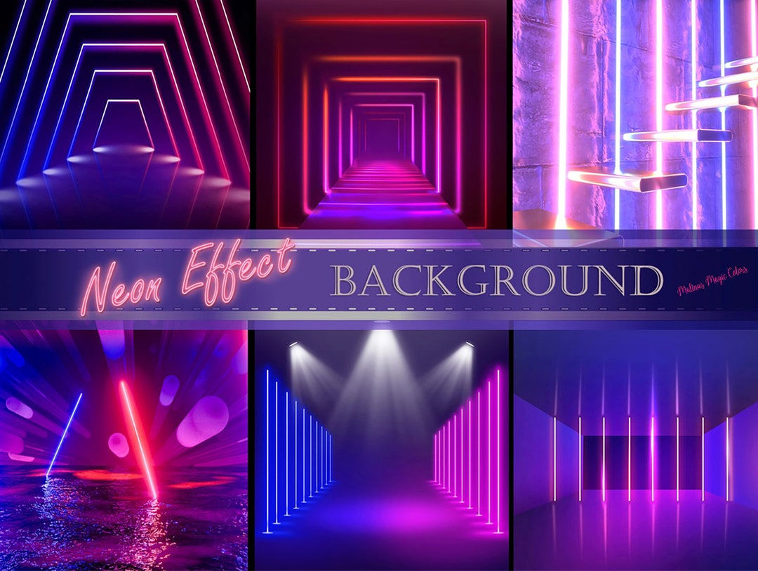 16 Neon Effect Backgrounds Vol. 2 Glowing Background Neon Backdrop ...