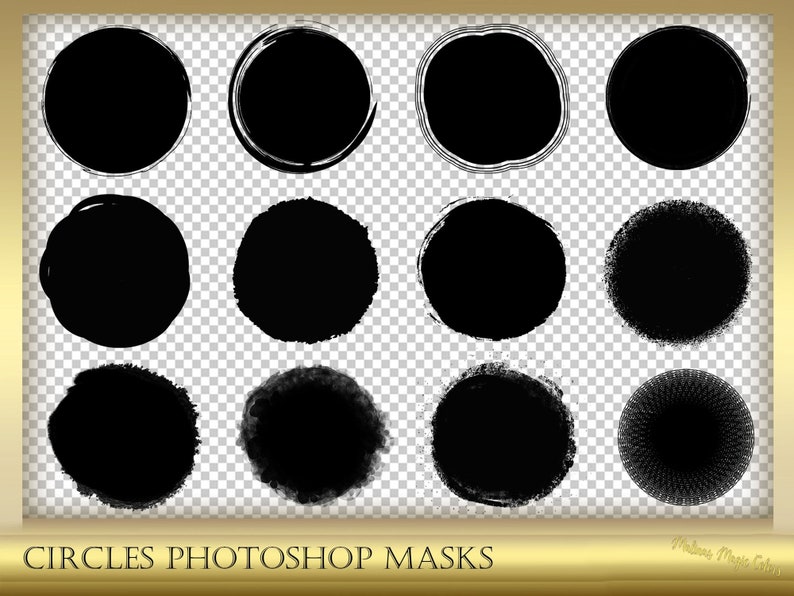 12 Circles Masks for Photoshop - Photoshop Clipping Masks - Grunge Png ...