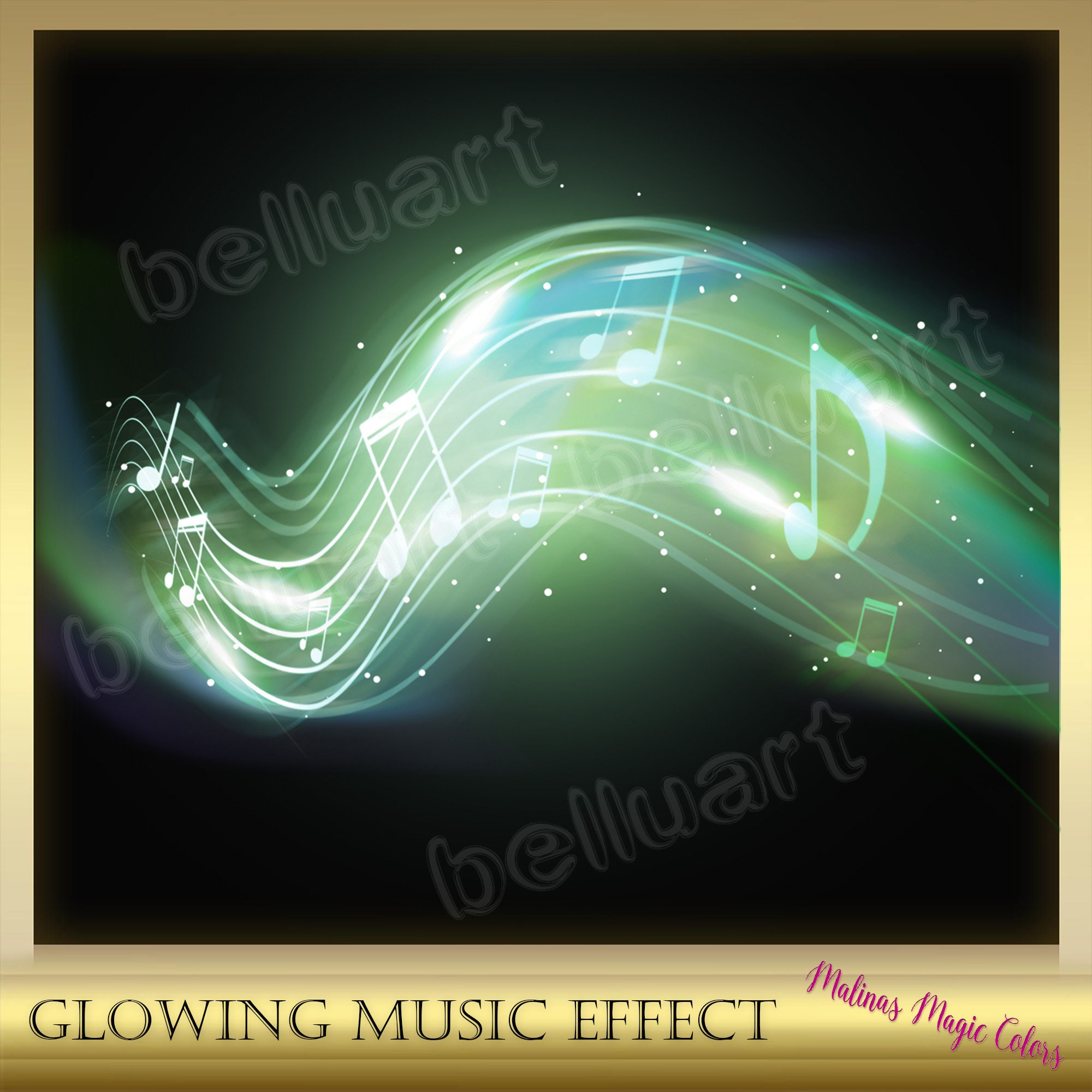 10 Glowing Music Effects - Music Note Overlay - Glowing Musical Notes ...