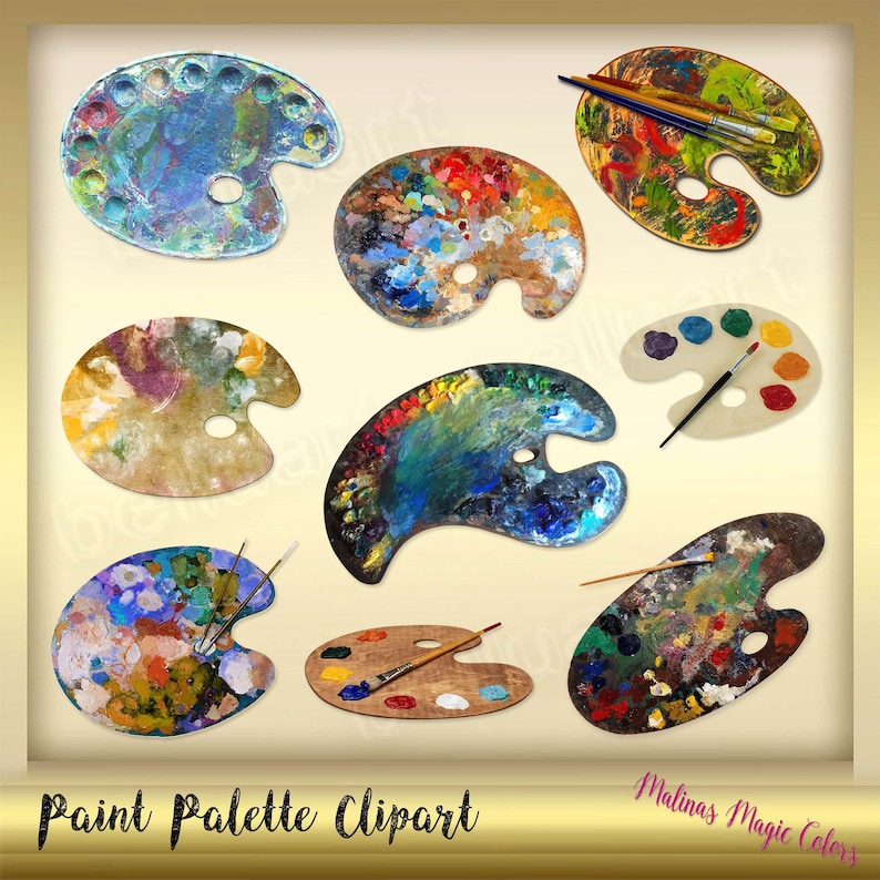 Paint Palette Clipart Painting Cliparts Painter Clip Art - Etsy