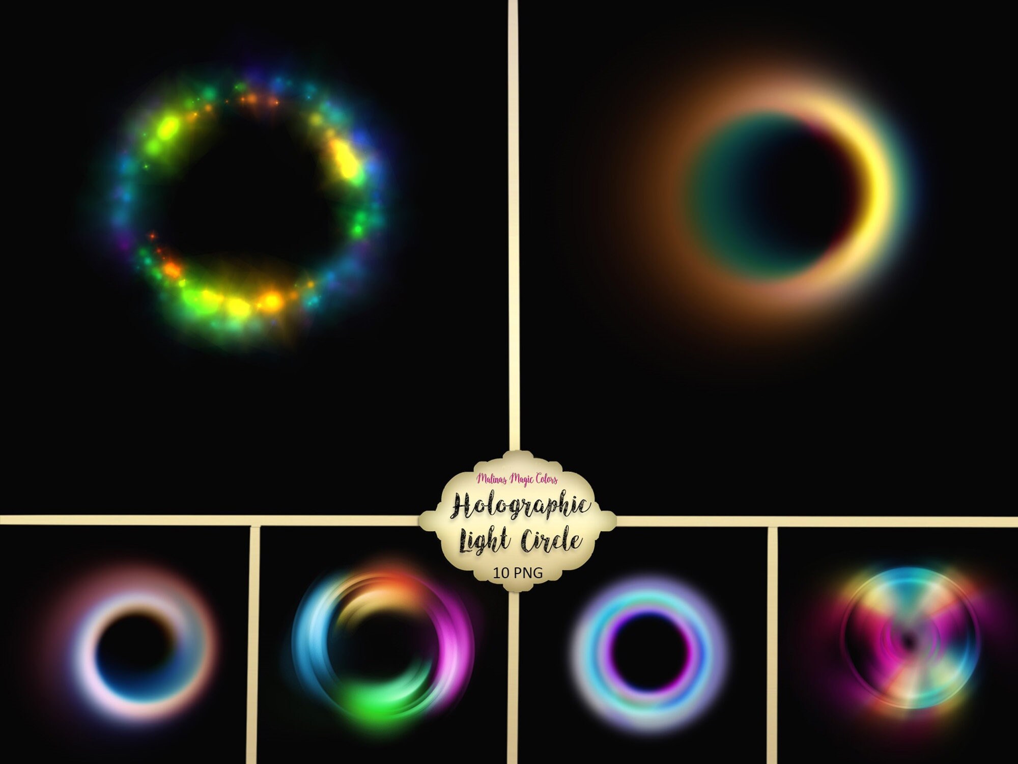 Holographic Light Circle - Holographic Rainbow Light Effect - Colorful ...