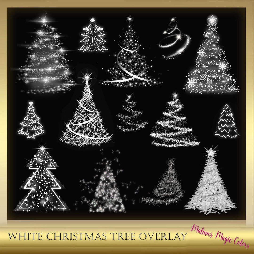 White Christmas Tree - Christmas Tree Overlays - Sparkles Overlays ...