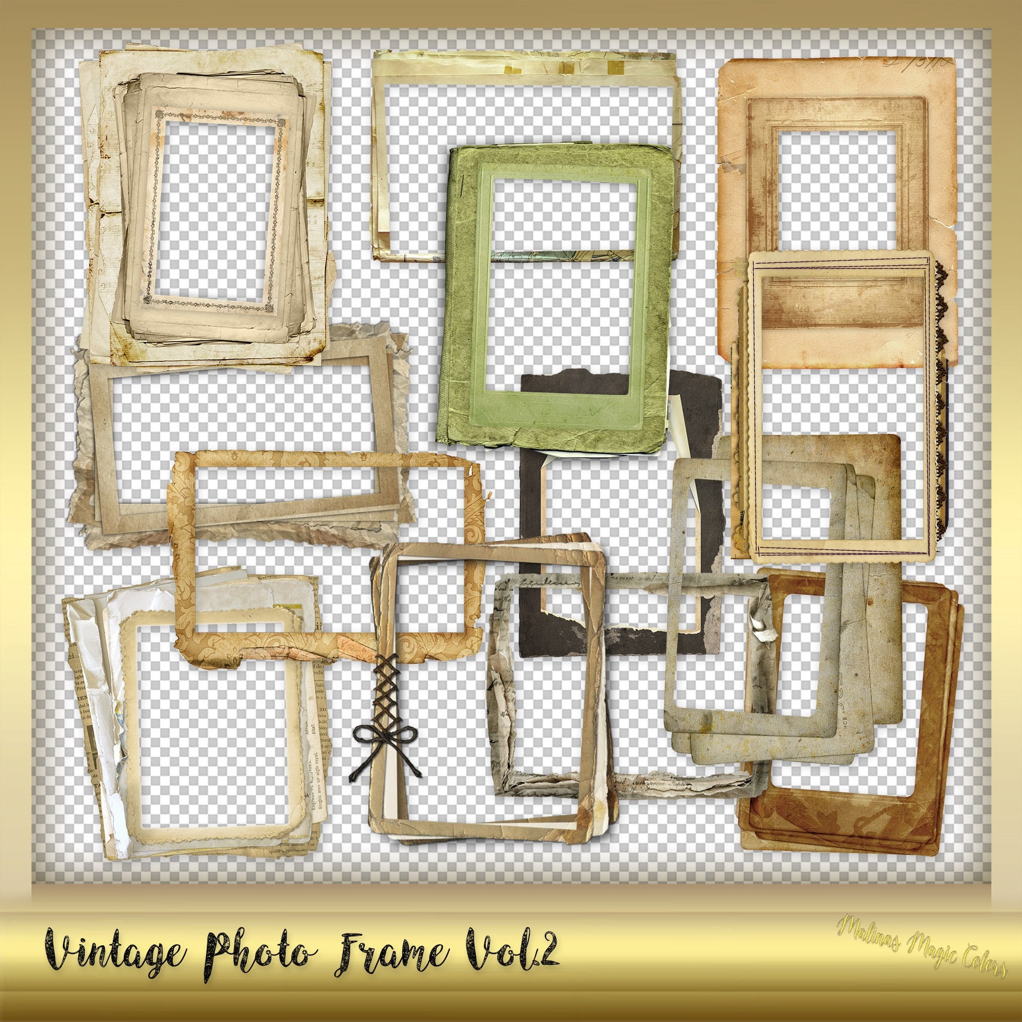 15 VINTAGE Photo Frame Vol. 2 Vintage Frame Photoshop - Etsy