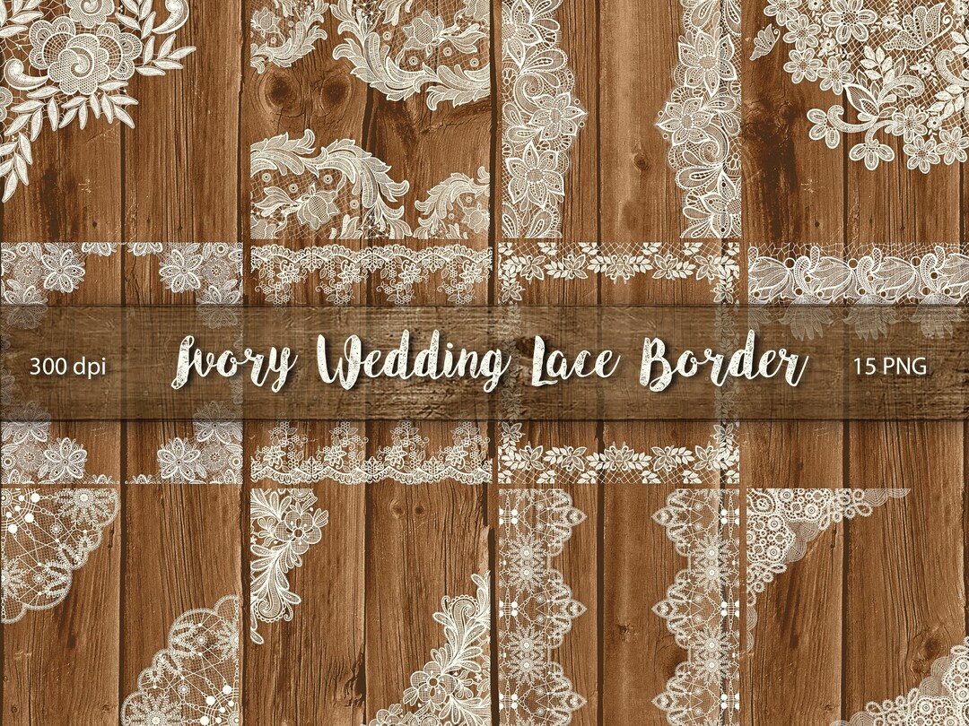 Ivory Wedding Lace Border Ivory Lace Clipart Vintage Lace Clipart ...