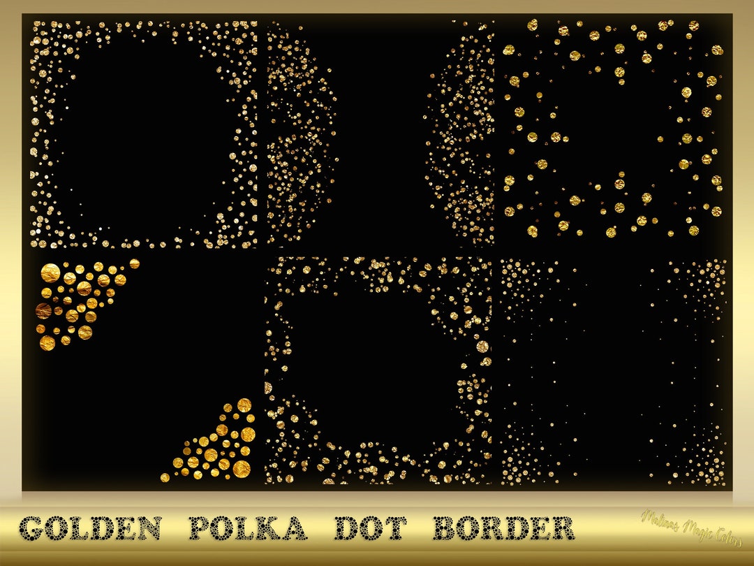 Golden Polka Dot Border Gold Dot Pattern Gold Dots Border Golden ...