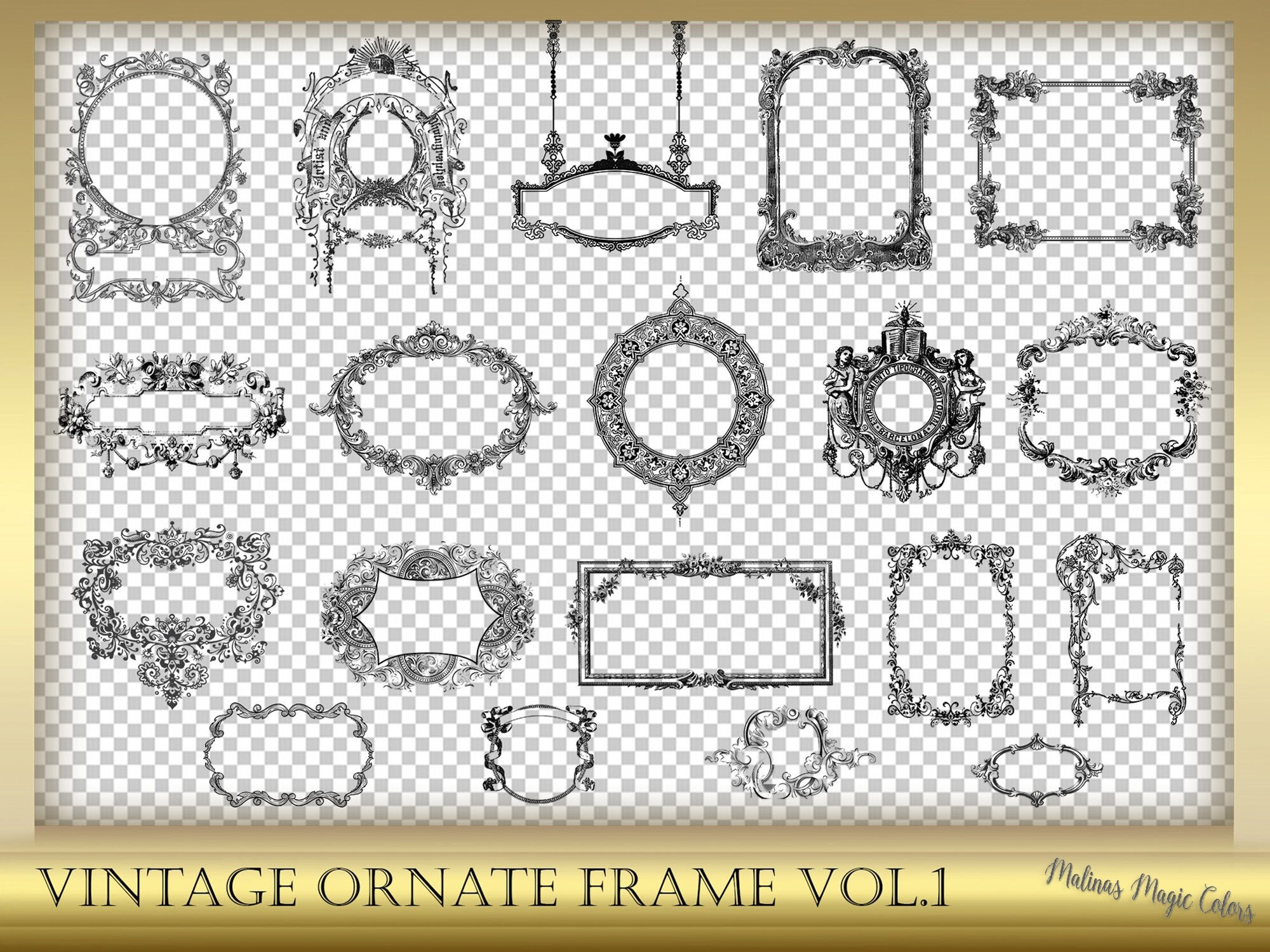 20 Vintage Ornate Frame Victorian Frame Antique Ornate Frame Barock ...